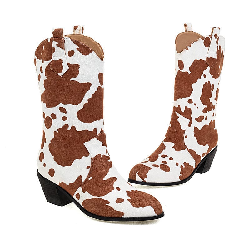 Cool Cow Print Cowboy Boots(Pre-Order)